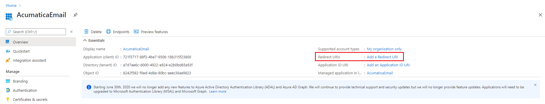 MYOB Advanced Business: Adding Modern Authentication (OAuth 2.0)
